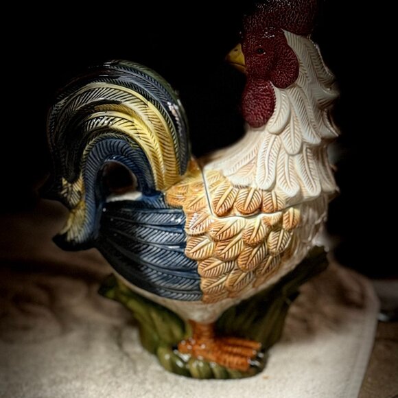 Kitchen | 199s Vintage Vividly Colored Farmhouse Rooster Cookie Jar 35 ...